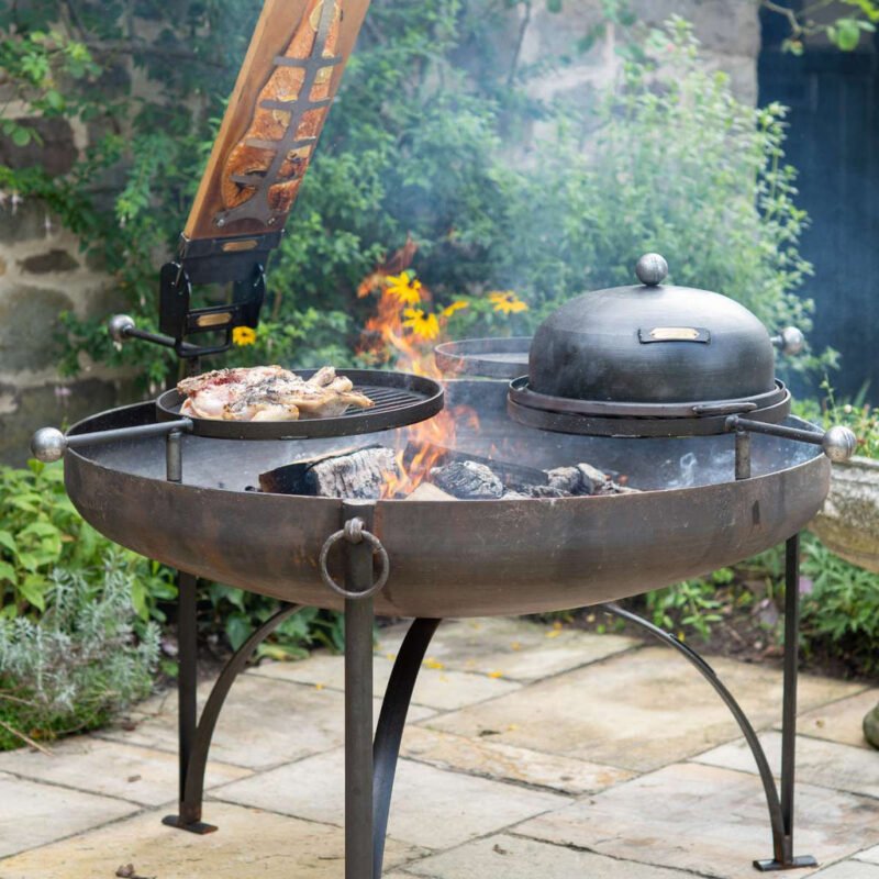 Firepits UK Plain Jane Fire Pit with Four Swing Arm BBQ Racks 120cm ...